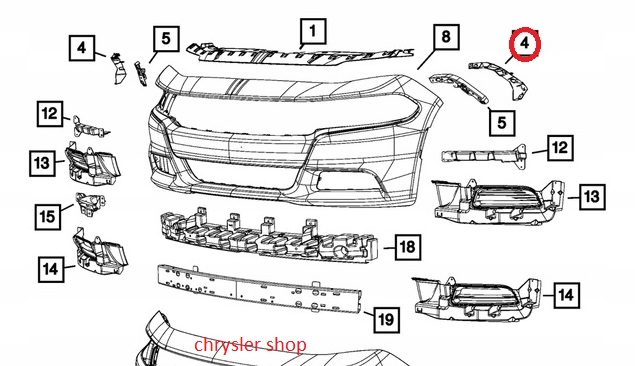 levý držák předního nárazníku